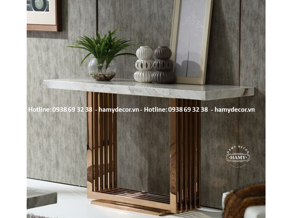 TOP 5 MẪU BÀN CONSOLE INOX MẠ MÀU MẶT ĐÁ ĐẸP SANG TRỌNG HIỆN ĐẠI